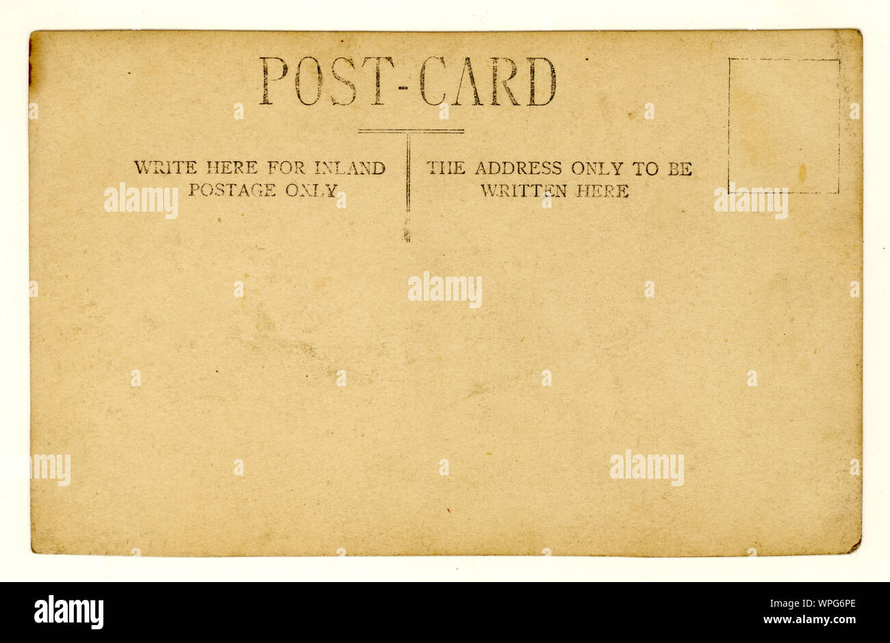 Reverse of early 1900's postcard circa 1904, U.K Stock Photo - Alamy