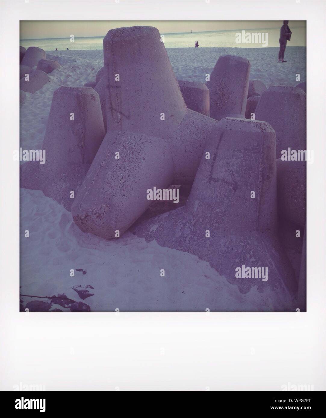 Concrete blocks on the beach hi-res stock photography and images - Alamy