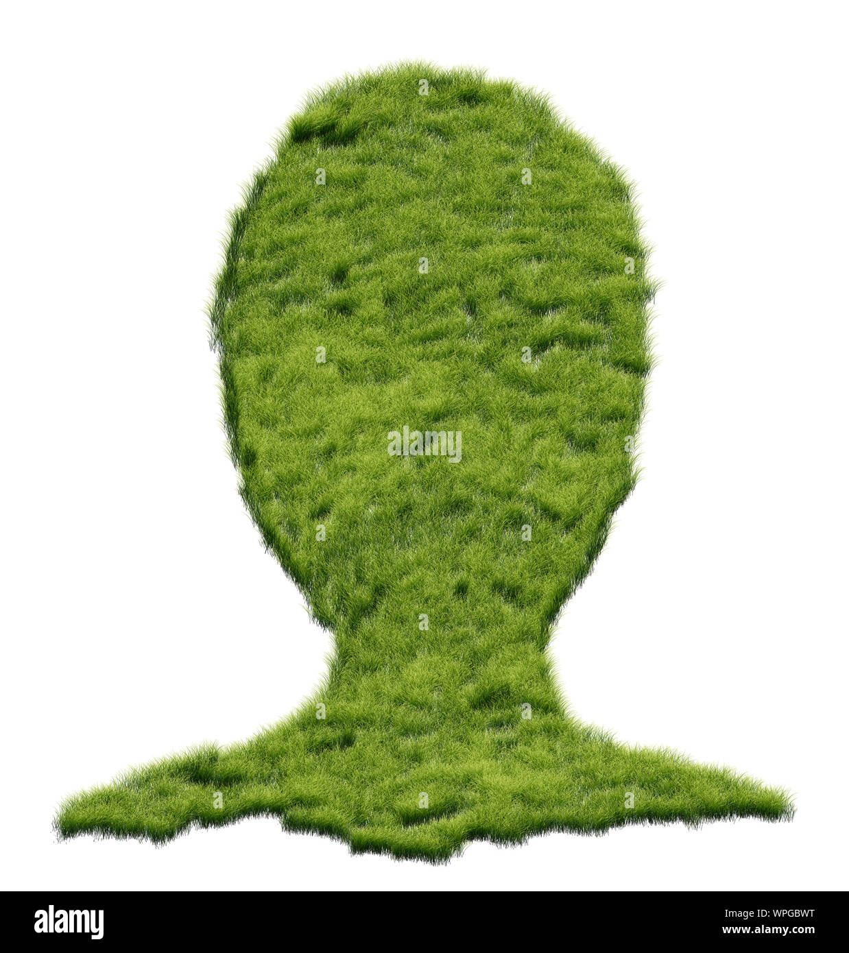 Abstract illustration of human head made of grass Stock Photo - Alamy