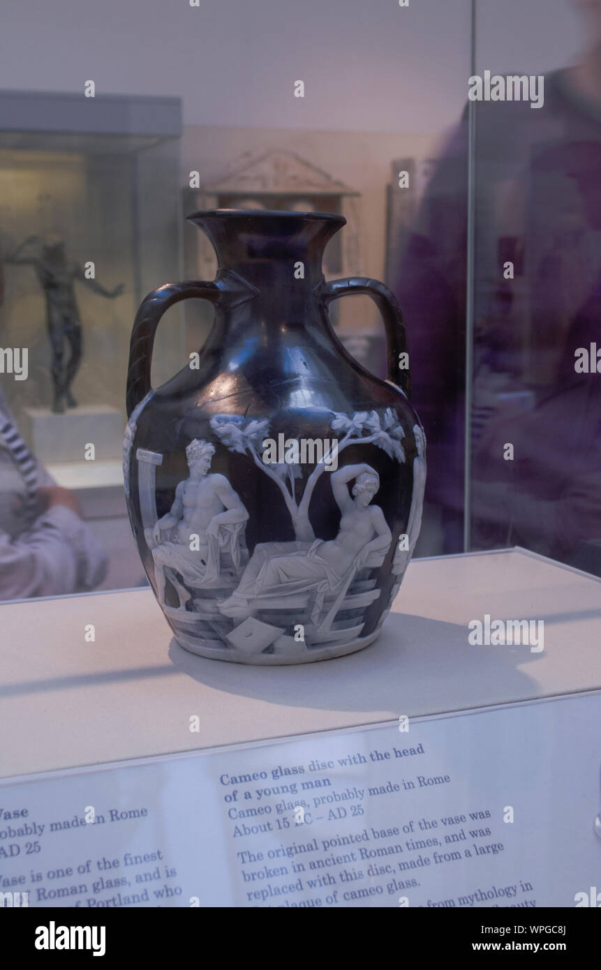 The Portland Vase is a Roman cameo glass vase, which is dated to ...