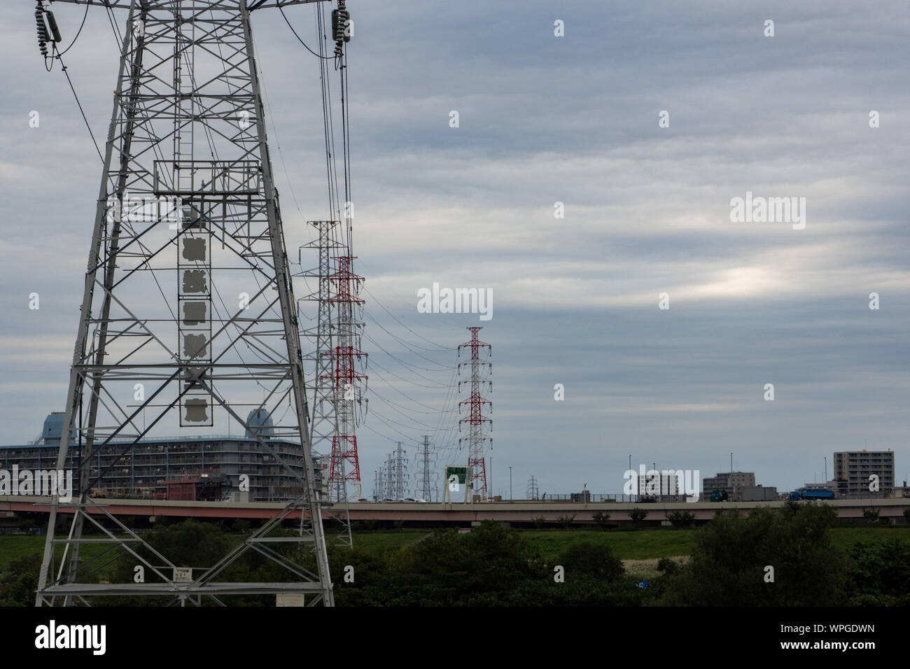 Power pylon city hi-res stock photography and images - Alamy