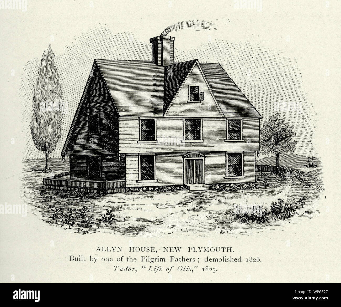 Allyn House, New Pymouth, built by on eof the Pilgrim fathers. 17th ...