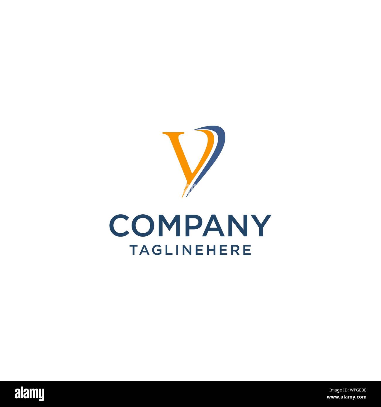 letter V luxury swoosh corporate logo design concept template Stock ...