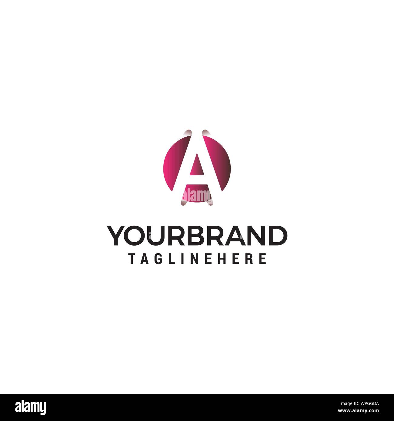 letter A in circle shape logo design concept template Stock Vector ...