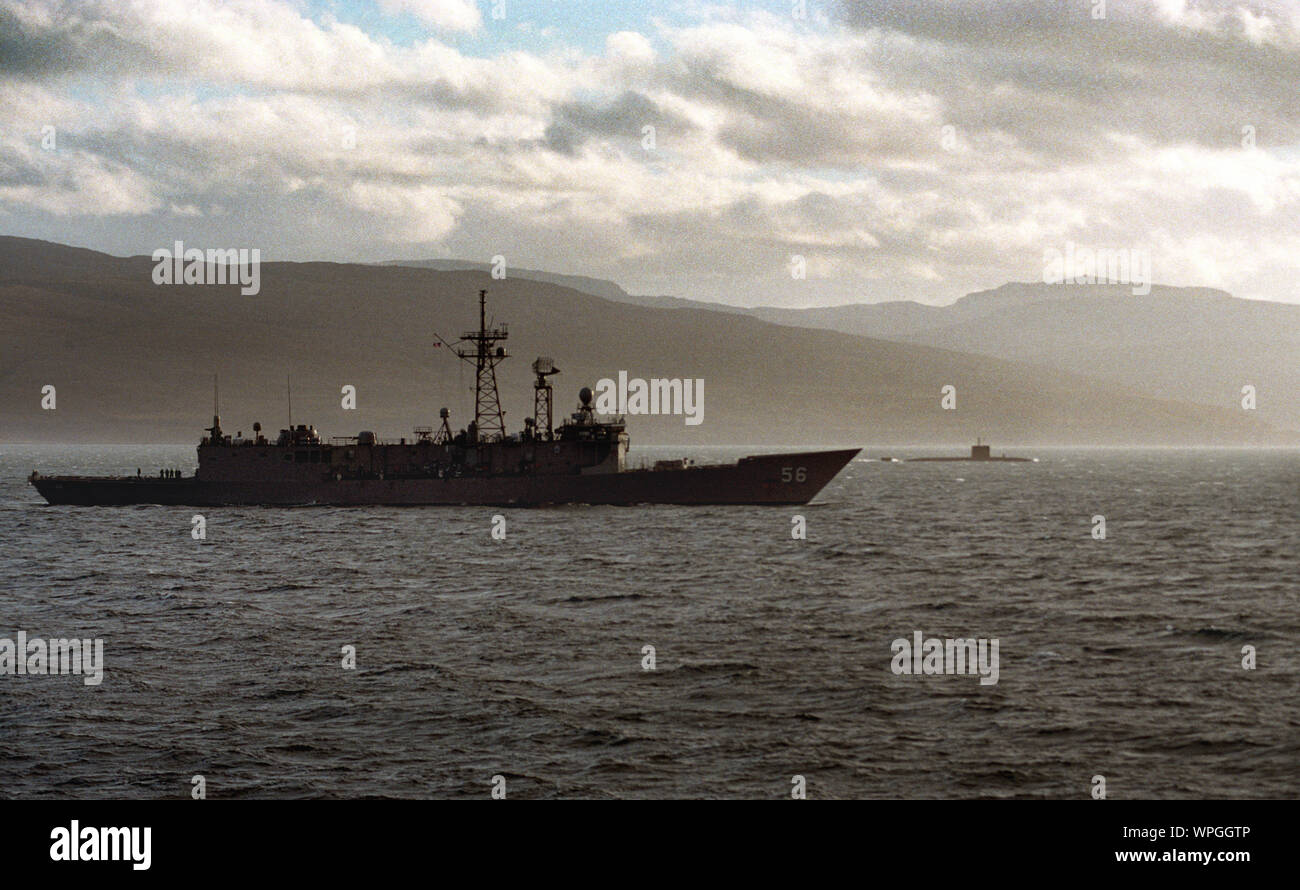 USS Simpson in company with a British Swiftsure class nuclear submarine ...
