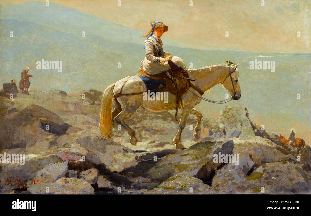 Winslow Homer, painting, The Bridle Path, White Mountains, 1868 Stock ...