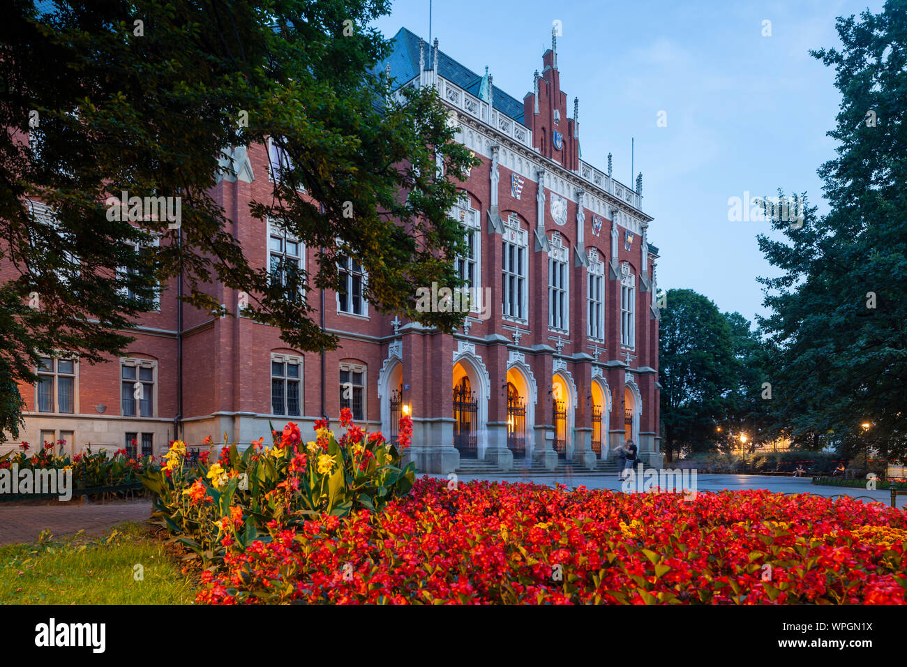 Summer evening at Krakow University building, Poland Stock Photo - Alamy