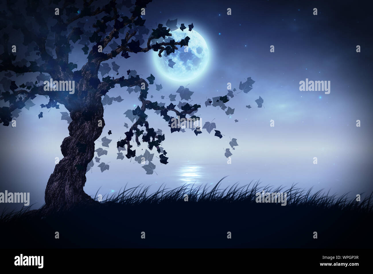 Falling leaves moon hi-res stock photography and images - Alamy