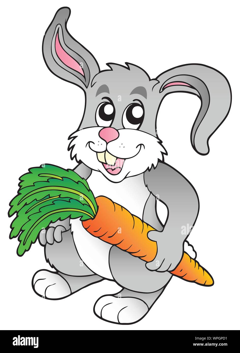Cute bunny holding carrot Stock Vector Image & Art - Alamy
