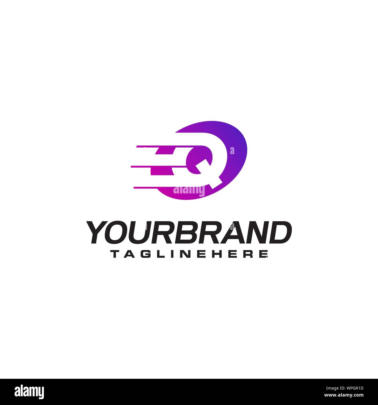 Abstract letter Q logo with fast speed lines fast speed moving delivery ...