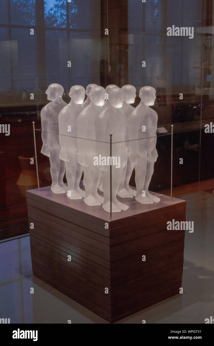 Modern art, glass statues. Installation art Stock Photo - Alamy