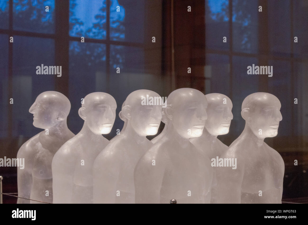 Modern art, glass statues. Installation art Stock Photo - Alamy