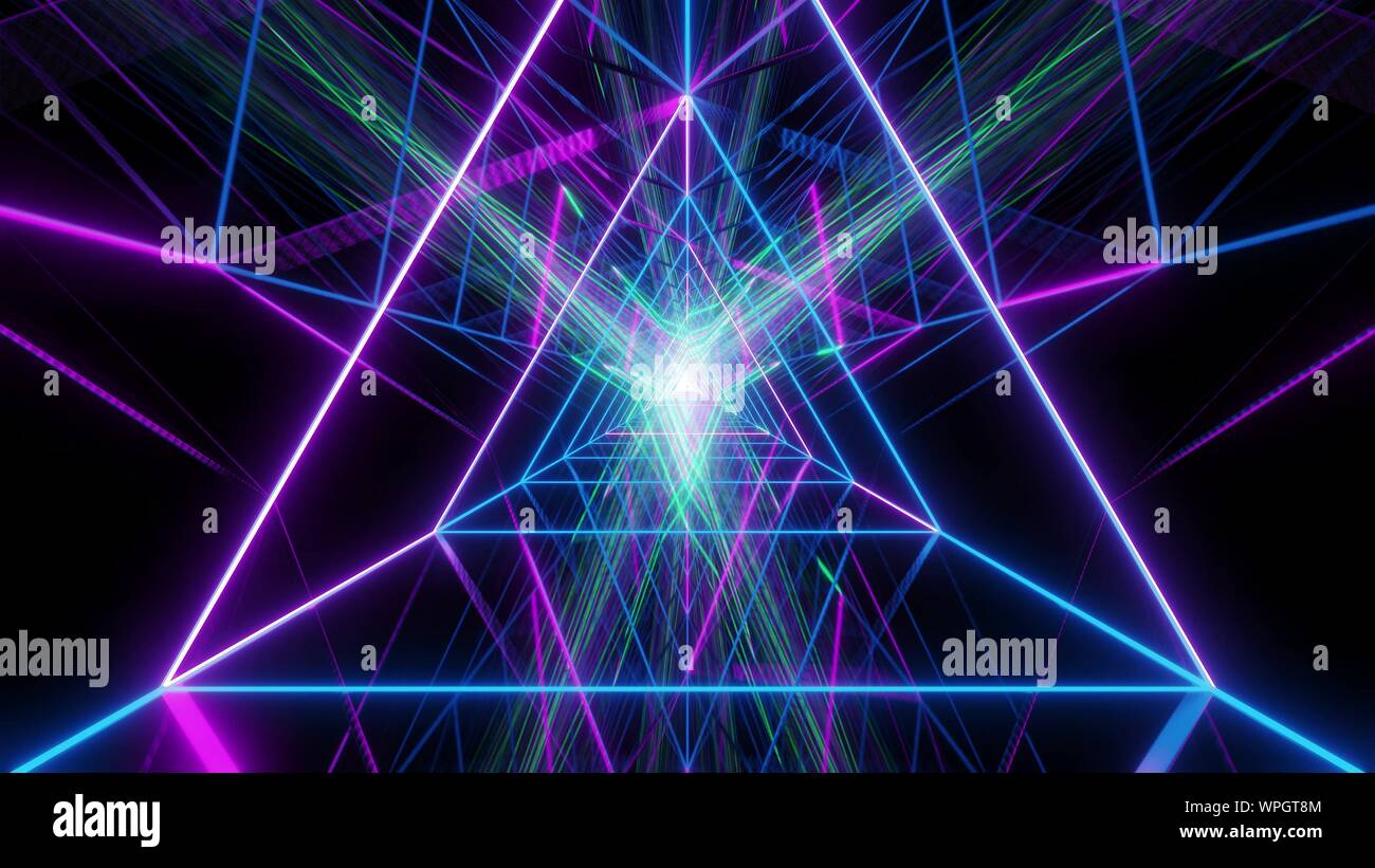 abstract golden triangle wireframe design 3d rendering background ...