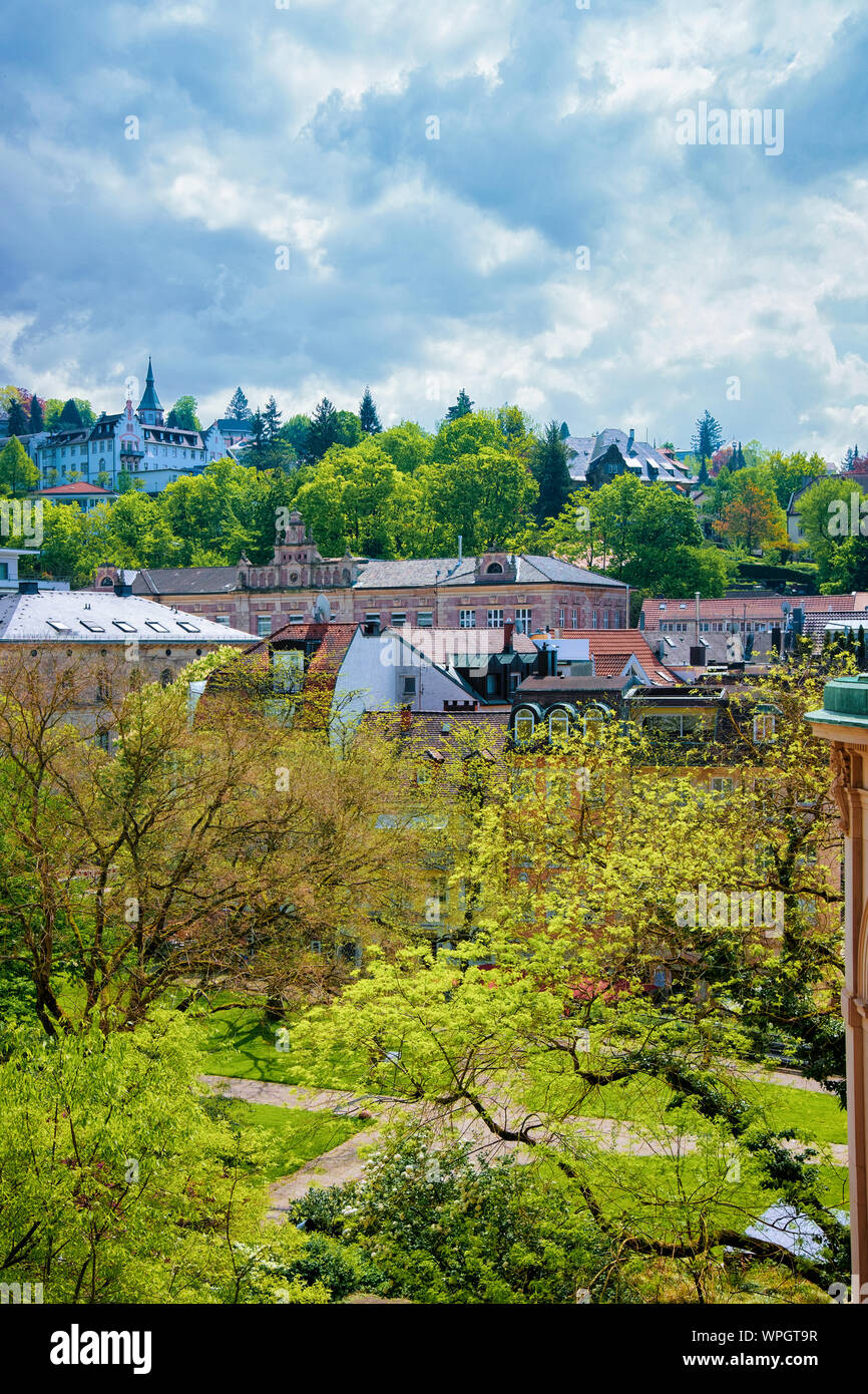 Cityscape and landscape with Black Forest of Baden Baden Germany Stock ...