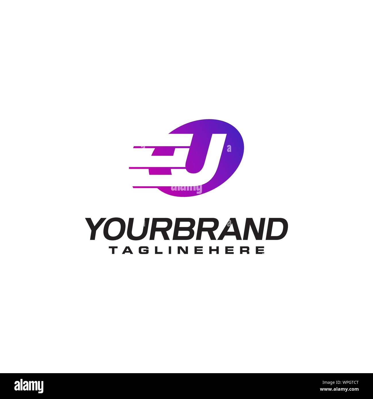Abstract letter U logo with fast speed lines fast speed moving delivery ...