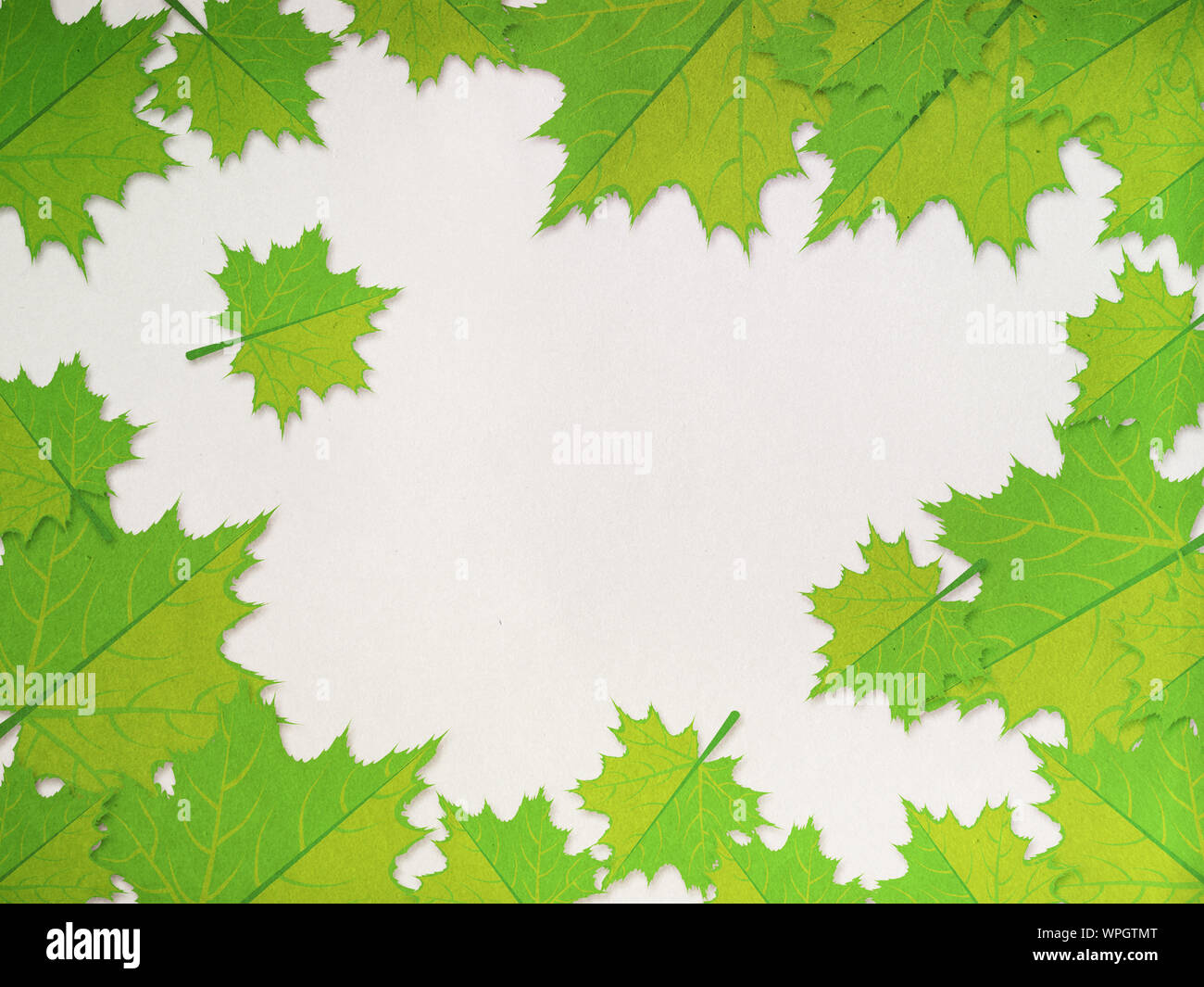 Illustration of colorful leaves frame on white background Stock Photo ...