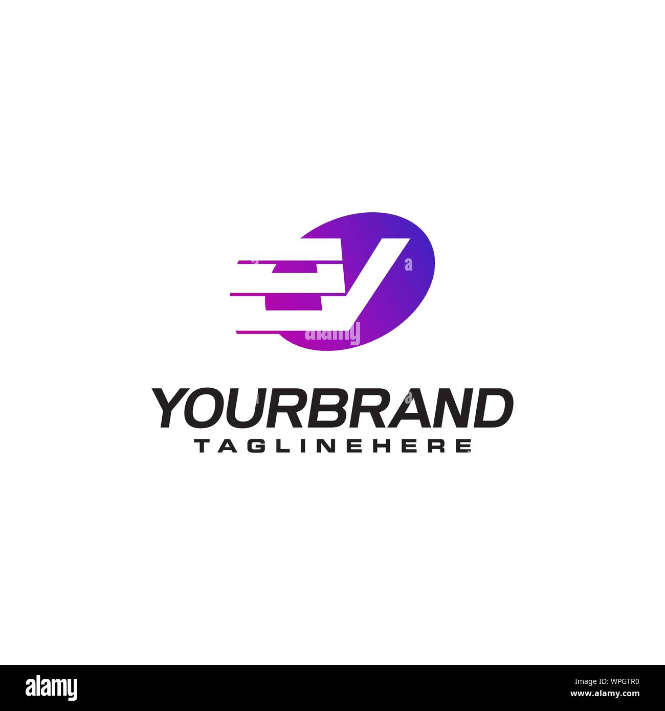 Abstract letter V logo with fast speed lines fast speed moving delivery ...