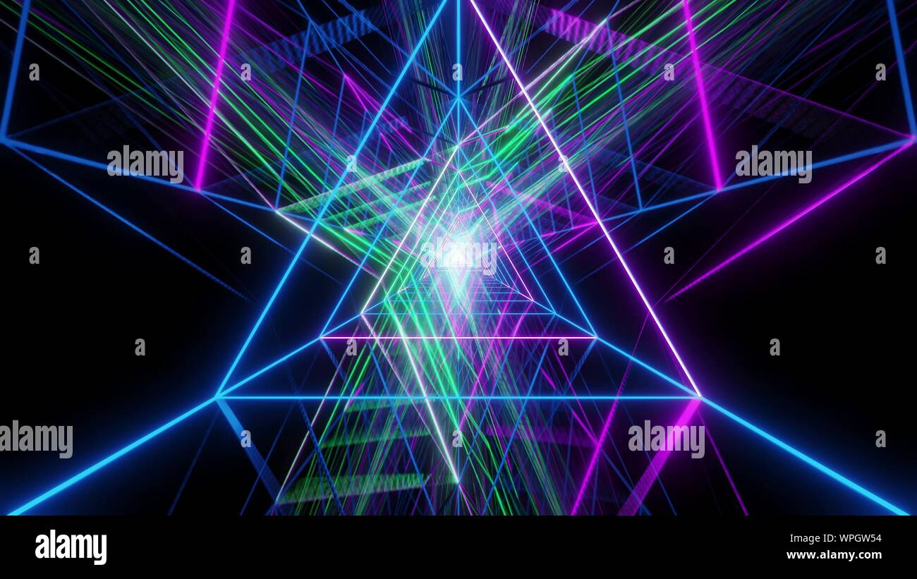 abstract golden triangle wireframe design 3d rendering background ...