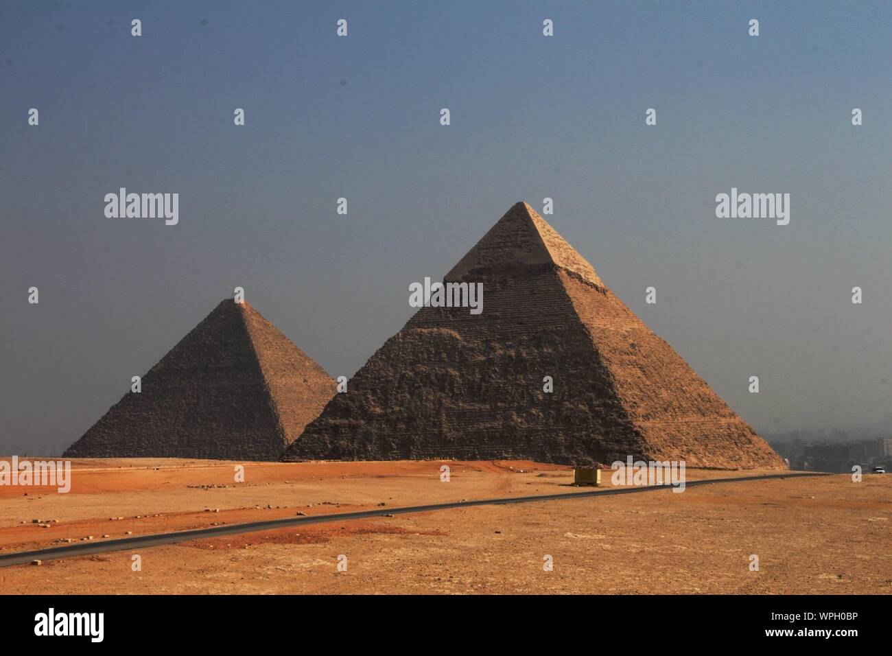 Pyramids At Desert Stock Photo - Alamy