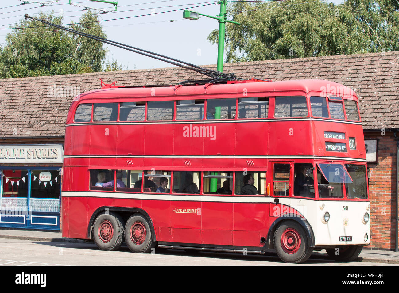 A Huddersfield trolleybus at the trolleybus museum Sandtoft, England ...