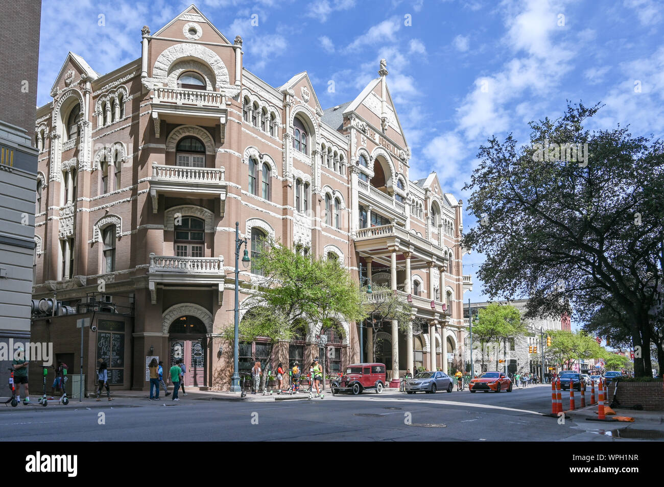 The Driskill Hotel on Sixth Street in Austin Texas during SXSW festival ...