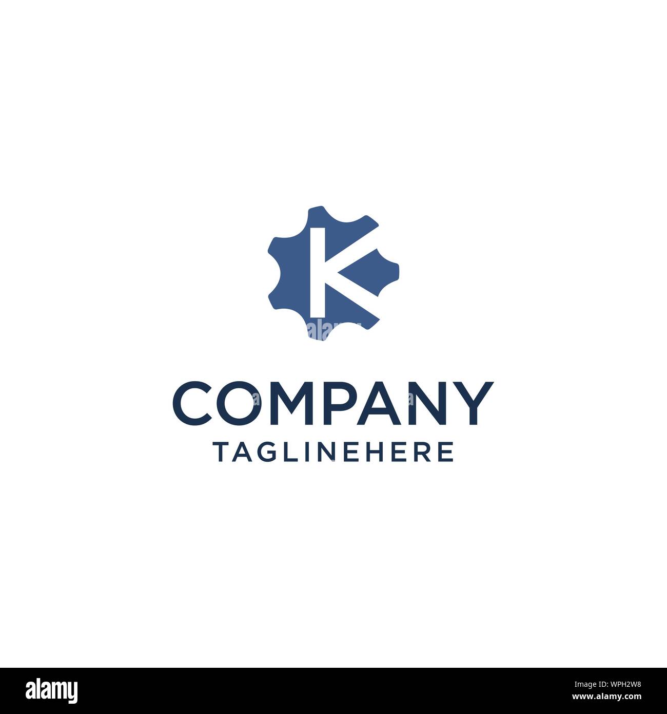 K logo initial letter design template vector inside gear shape design ...