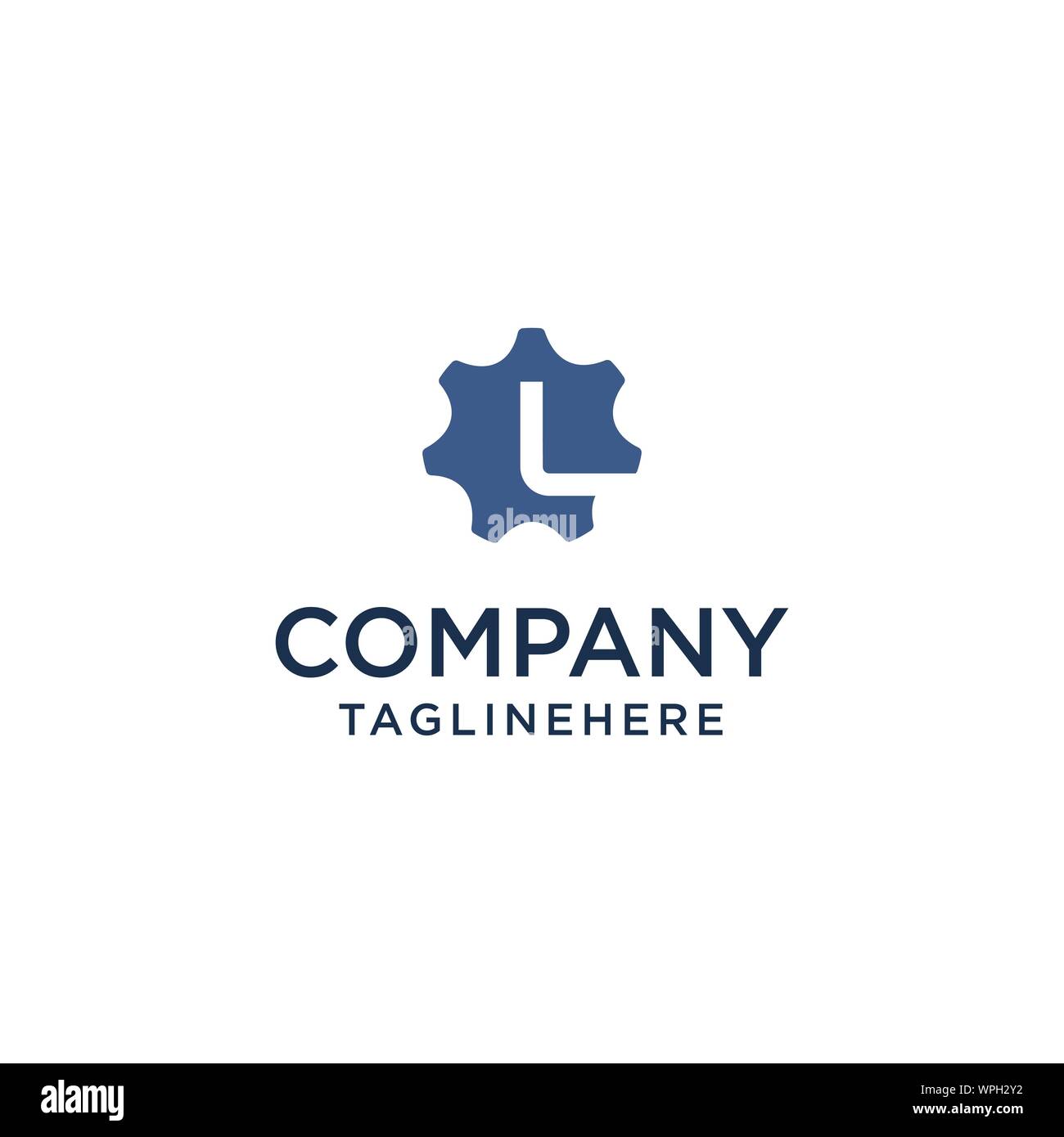 L logo initial letter design template vector inside gear shape design ...