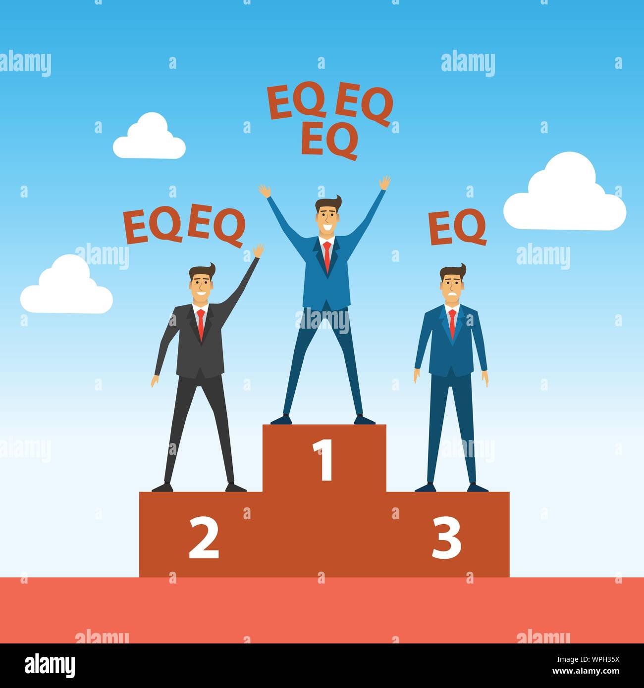 Businessman competition compare with winner has got more EQ than loser ...