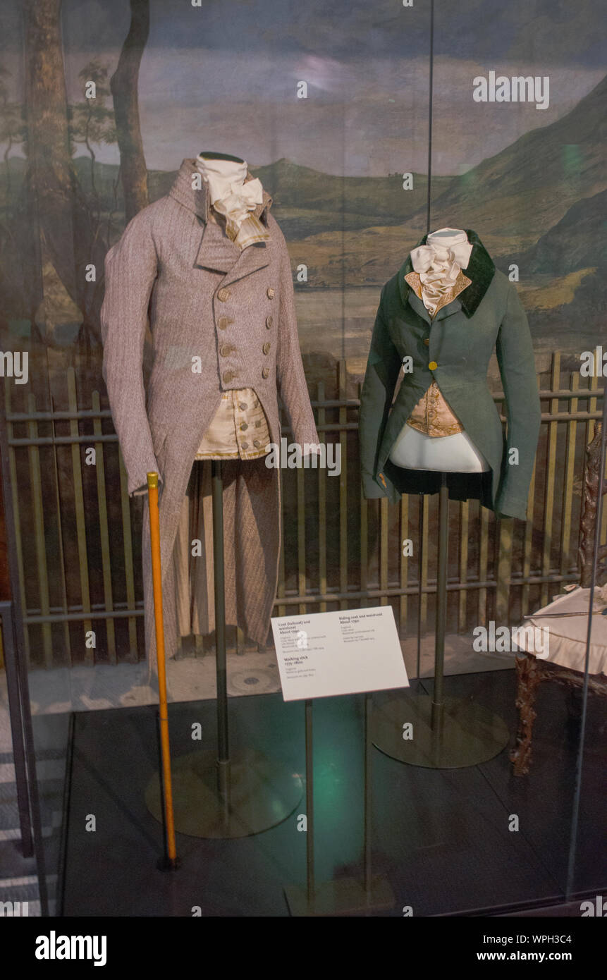 Coat (tailcoat) and waistcoat 1790 | Walking stick | Riding coat and ...