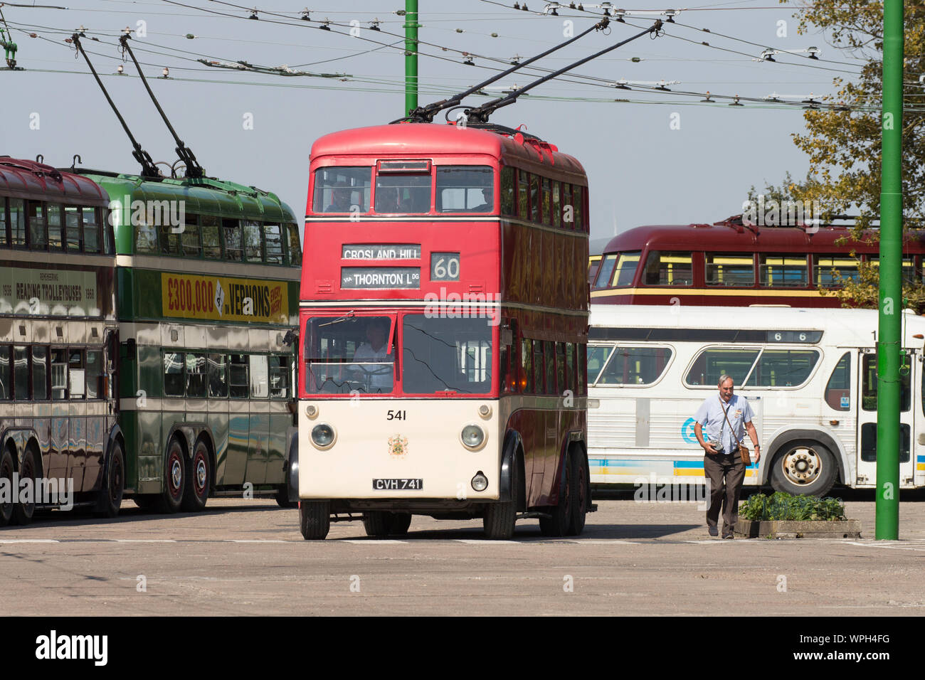 A Huddersfield trolleybus at the trolleybus museum Sandtoft, England ...