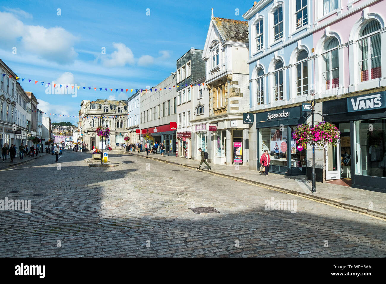 A general street view of Boscawen Street St in Truro City centre in ...