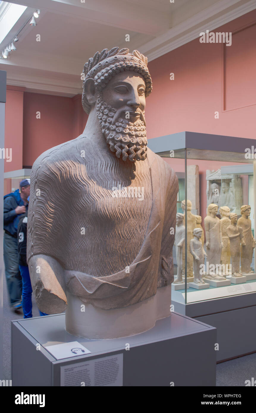 Colossal limestone statue of a bearded man hi-res stock photography and ...
