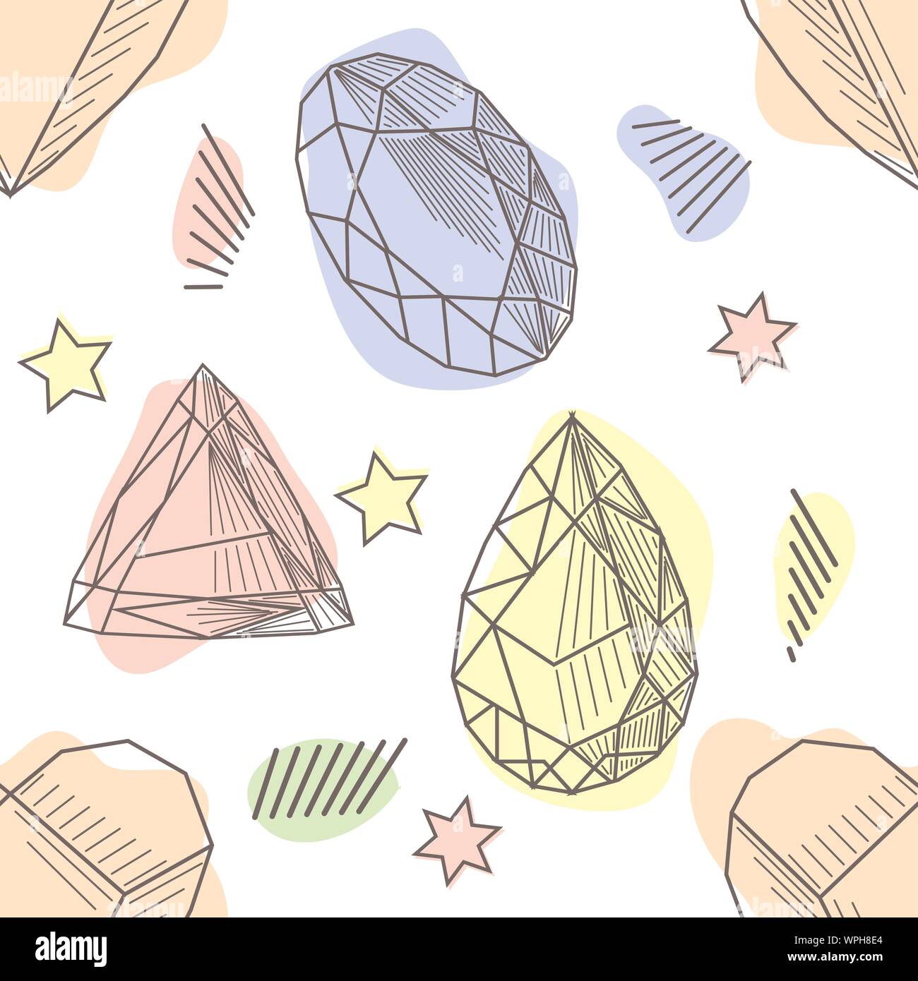 Seamless pastel diamonds pattern. Background with colorful gemstones ...