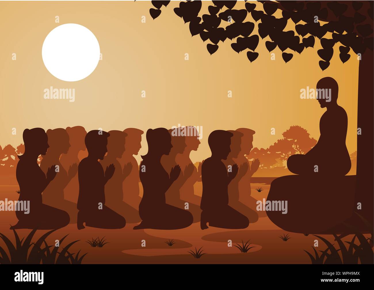 Buddhist monks ritual Stock Vector Images - Alamy