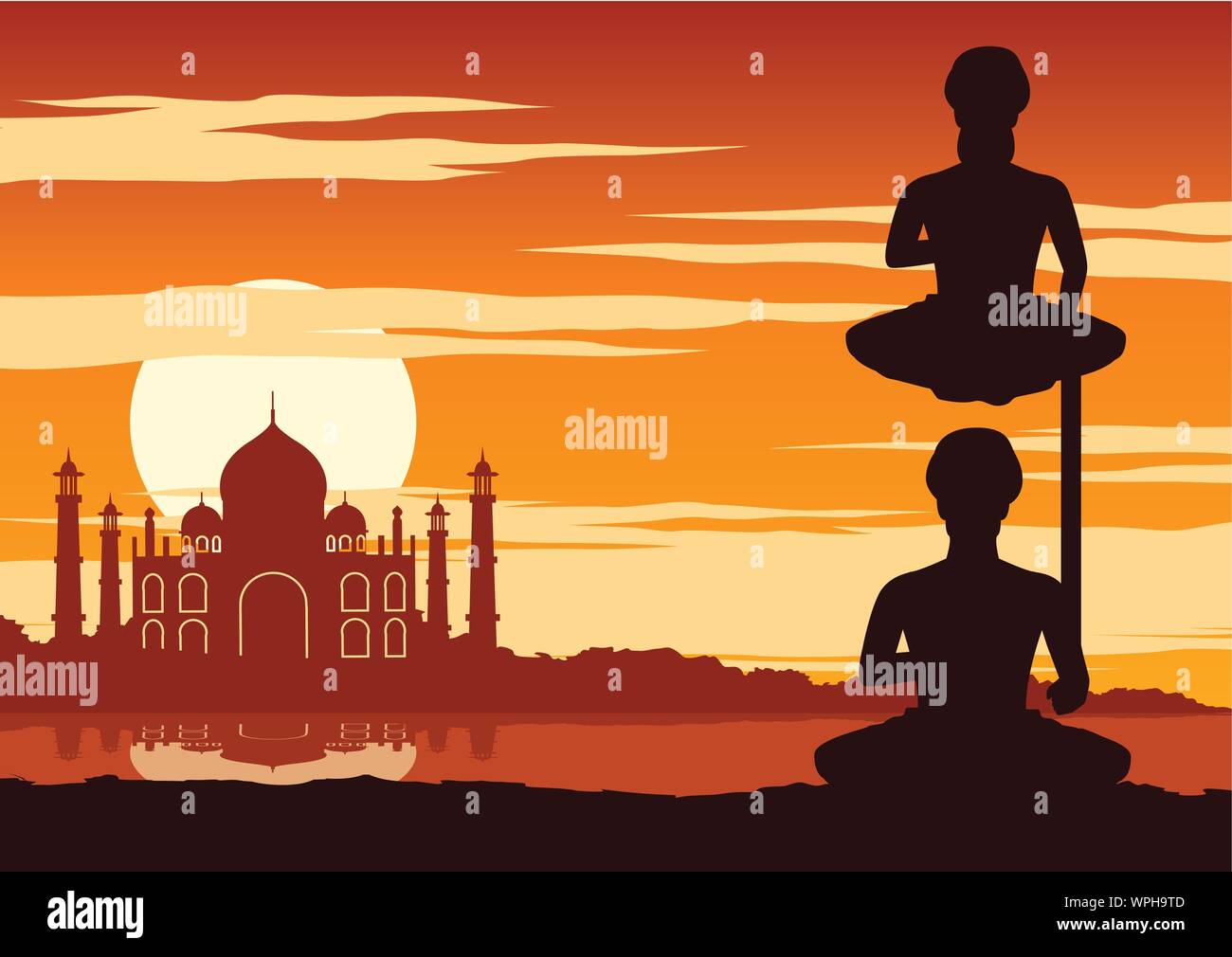 Indian woman at the temple karnataka Stock Vector Images - Alamy