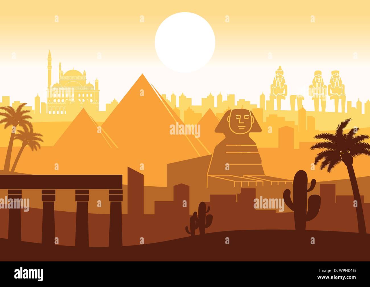 Row of sphinx Stock Vector Images - Alamy