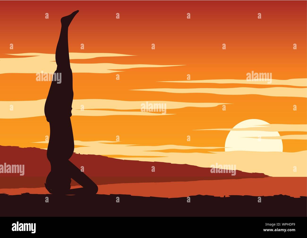 India Yogi perform yoga, a kind of relax , around with nature on sunset ...