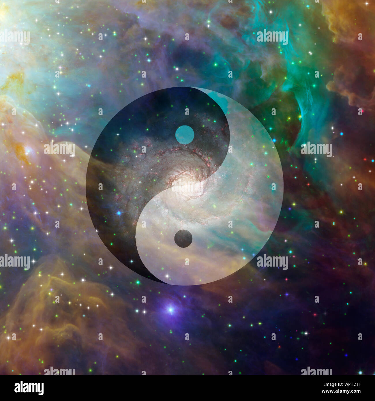 Yin Yang Celestial. Vivid space Stock Photo - Alamy