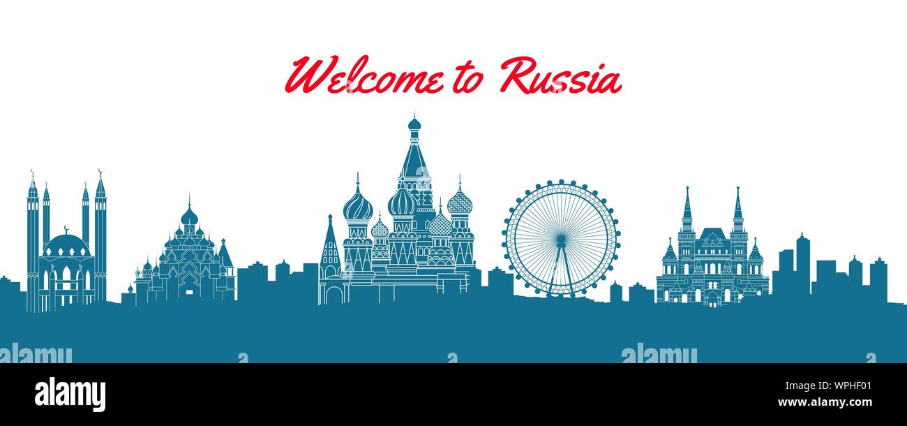 famous landmark of Russia,travel destination,silhouette design,Classic ...