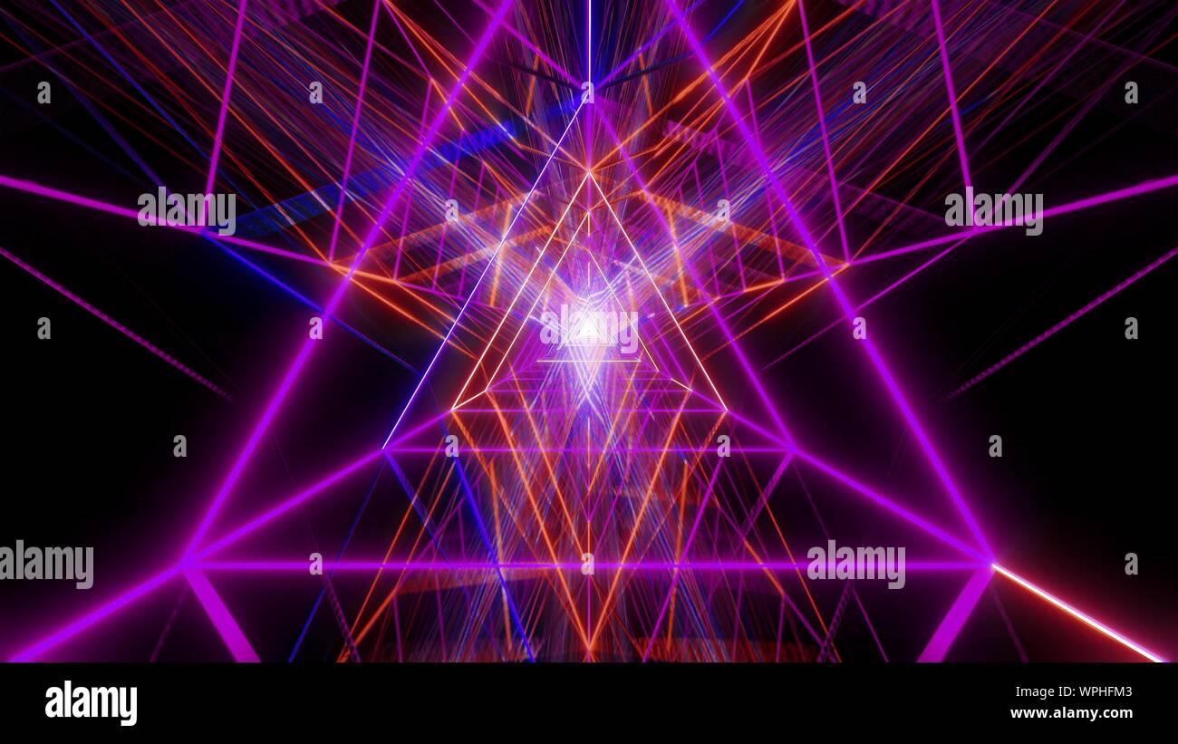 abstract golden triangle wireframe design 3d rendering background ...