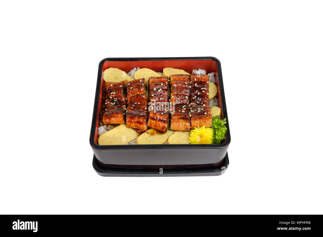 Unagi don or Japanese ell grilled with kabayaki sauce and tamago in ...