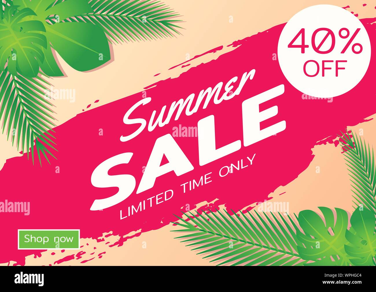 Summer sale offer banner,sea and beach theme with its symbol,modern and ...