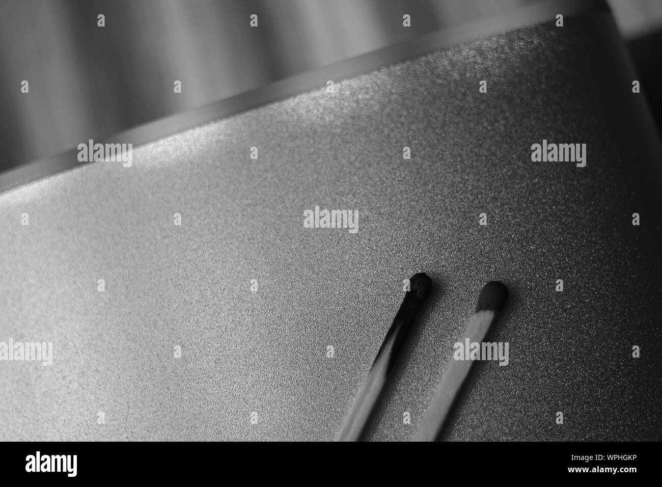 Two matches on black Black and White Stock Photos & Images - Alamy