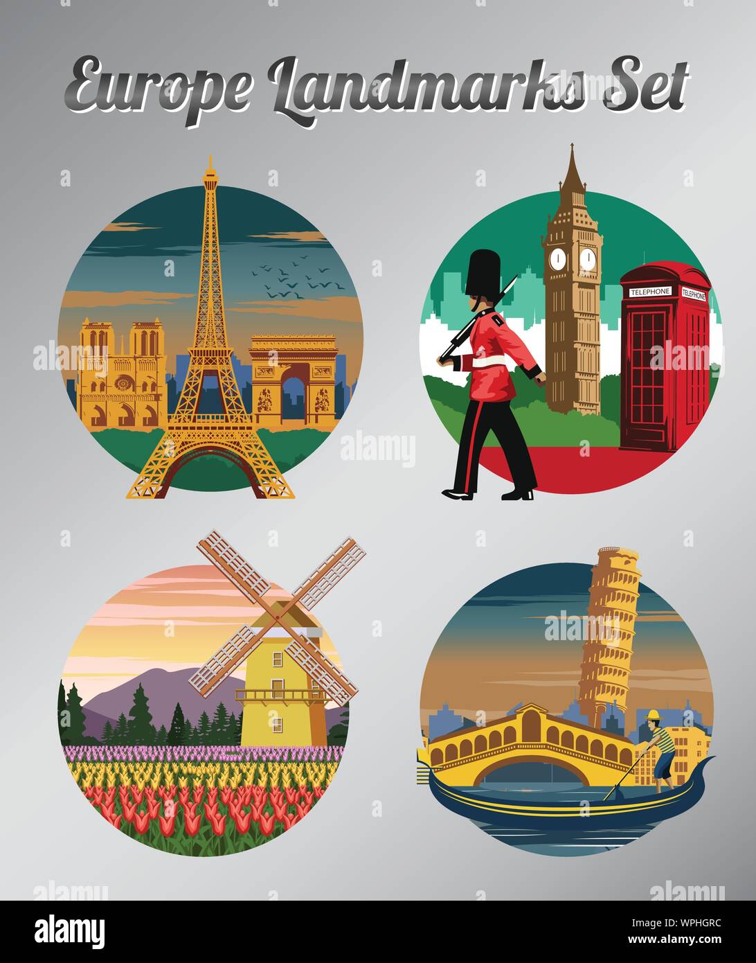 famous landmark and symbol of France,England,Netherlands and Italy for ...