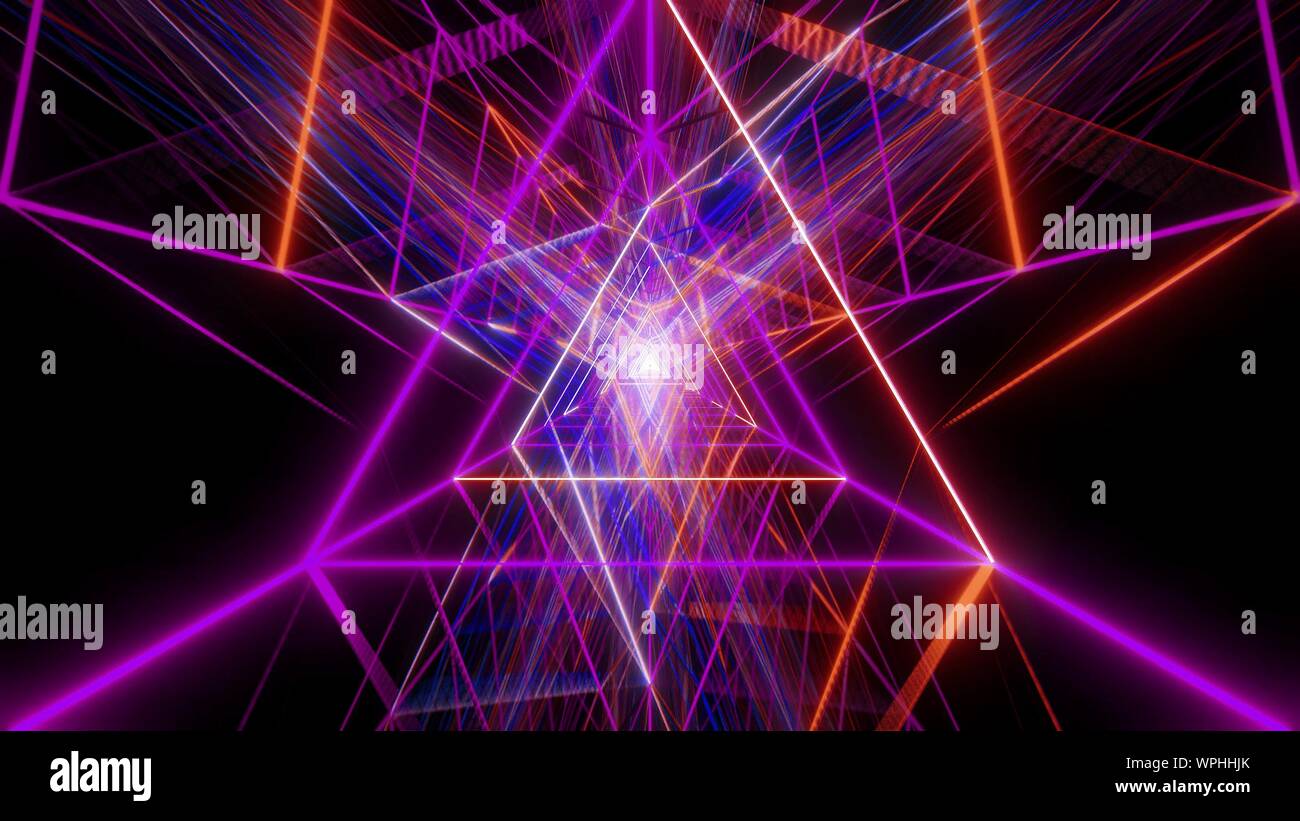 abstract golden triangle wireframe design 3d rendering background ...