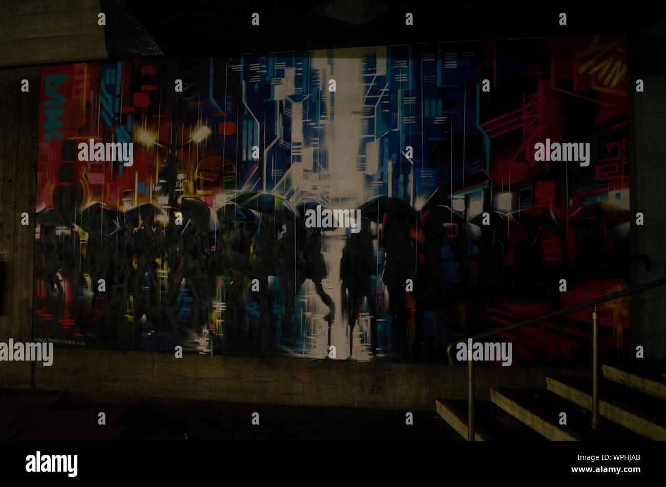 Graffiti by Dan Kitchener around the Queen Elizabeth Hall, London Stock ...