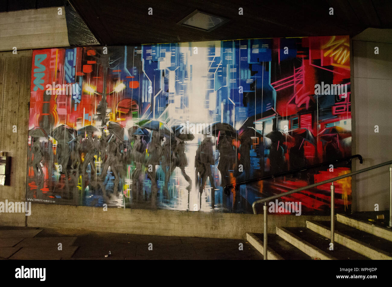 Graffiti by Dan Kitchener around the Queen Elizabeth Hall, London Stock ...
