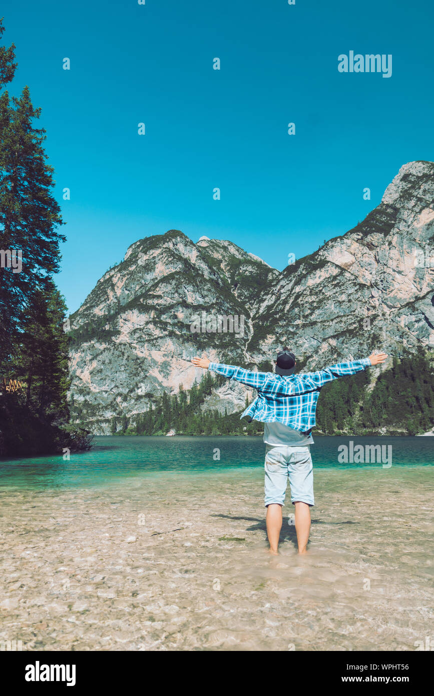 Man rise up hands hi-res stock photography and images - Alamy