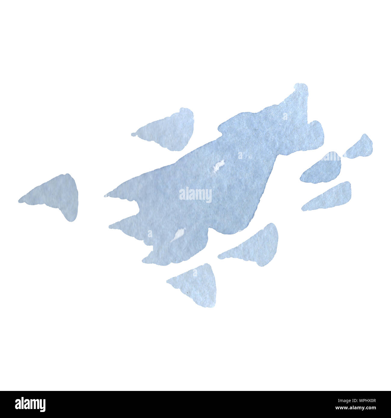 Abstract watercolor paper splash shapes isolated drawing. Illustration ...