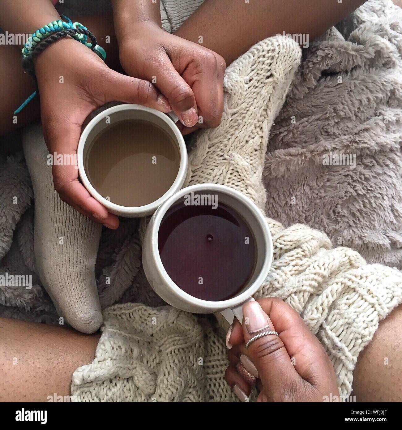Two women drinking tea hi-res stock photography and images - Alamy